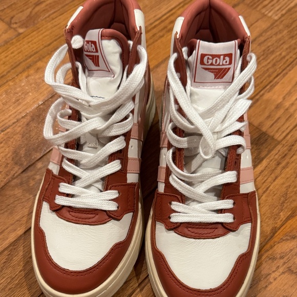Gola | Shoes | Gola Red And White Hightop Sneakers | Poshmark